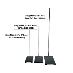 Ring Stand, 5" x 8" Base, 20" Rod - Arbor Scientific