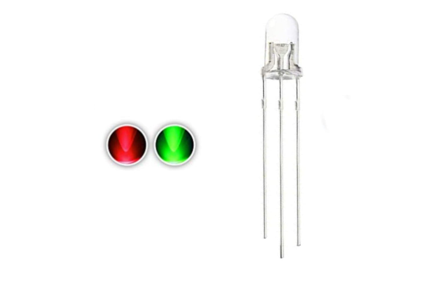 Bi-Color Red / Green Diffused LED, 3-Pin, 5mm Diameter U00d7 9mm Tall ...