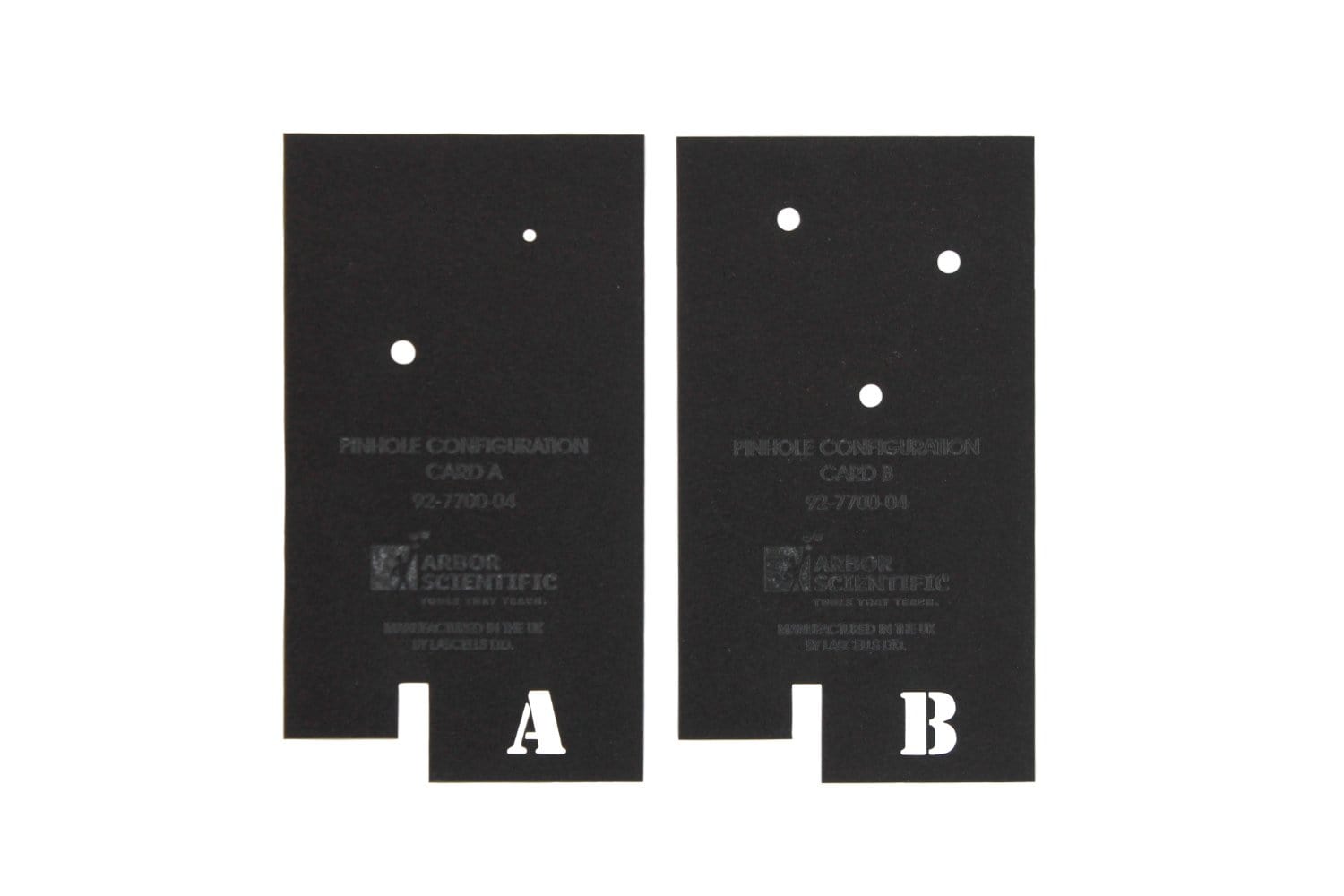Pinhole Configuration Cards, Pair – Arbor Scientific