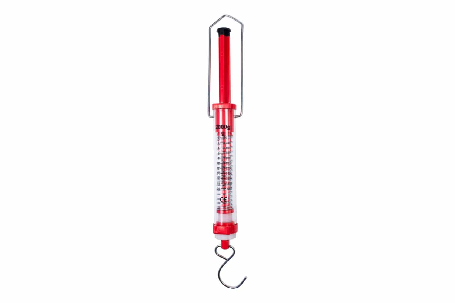 2000g Push-Pull Spring Scale, Red - Arbor Scientific