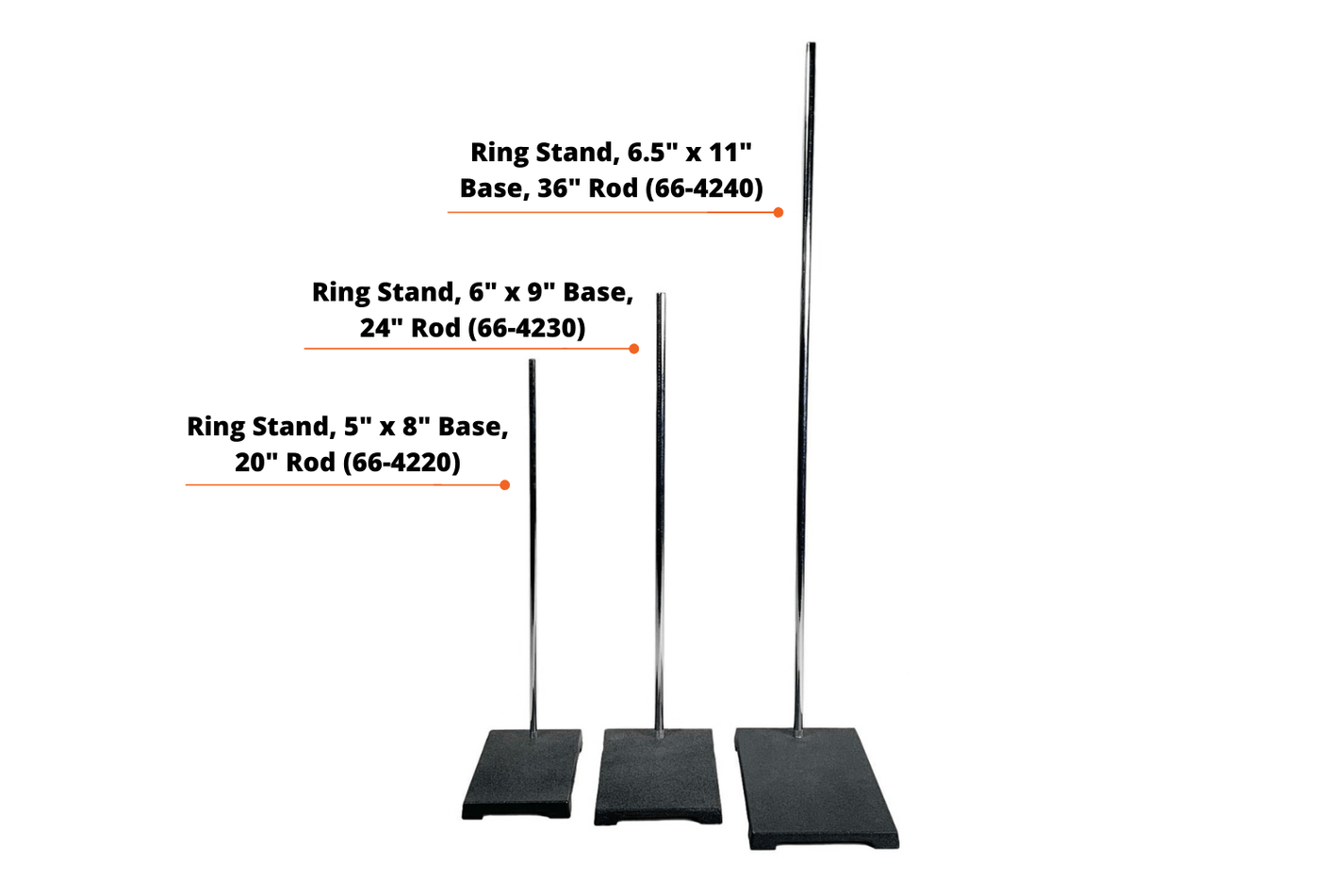Ring Stand, 5" x 8" Base, 20" Rod - Arbor Scientific